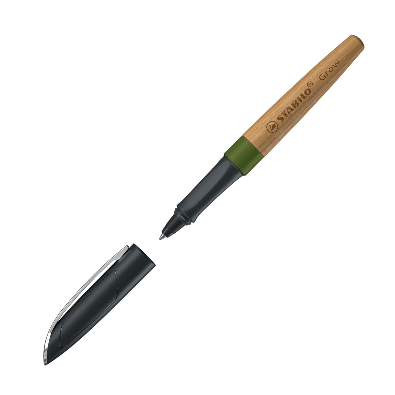 Sustainable ballpoint pen STABILO Grow in moss green/oak | STABILO
